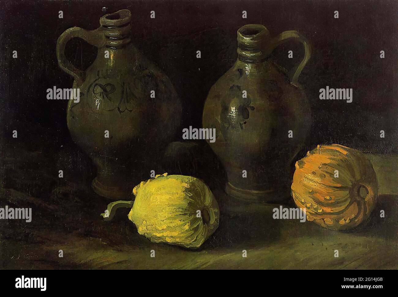 Vincent Van Gogh - Still Life with Two Jars Two Pumpkins 1885 Stock ...