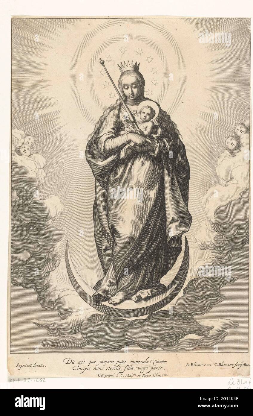 Standing madonna on the crescent moon. Maria is depicted here as Regina ...