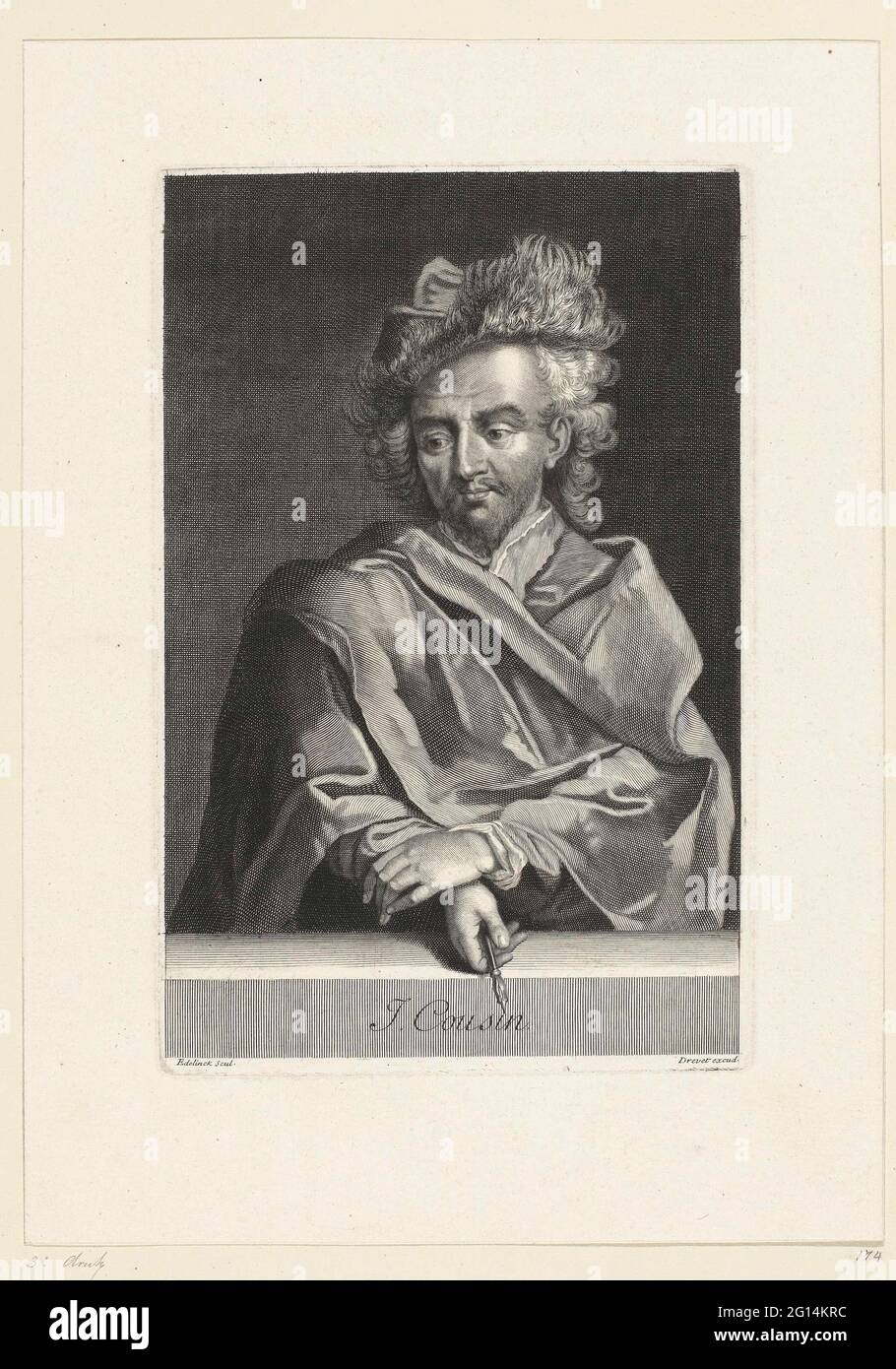 Portrait of Jean Cousin. Portrait of the painter Jean Cousin (1480-1550 ...