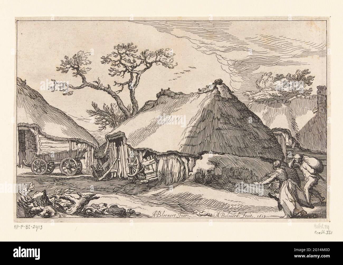 Farm and carriage in yard; Landscapes with farms Stock Photo - Alamy