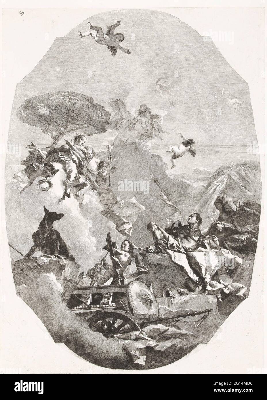 Triumph of Mars; Ceiling paintings in Sint Petersburg Stock Photo - Alamy