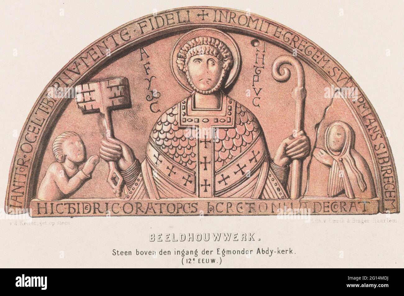 Timpane van Egmond: Arc drum with Petrus, Count Dirk Vi van Holland and ...