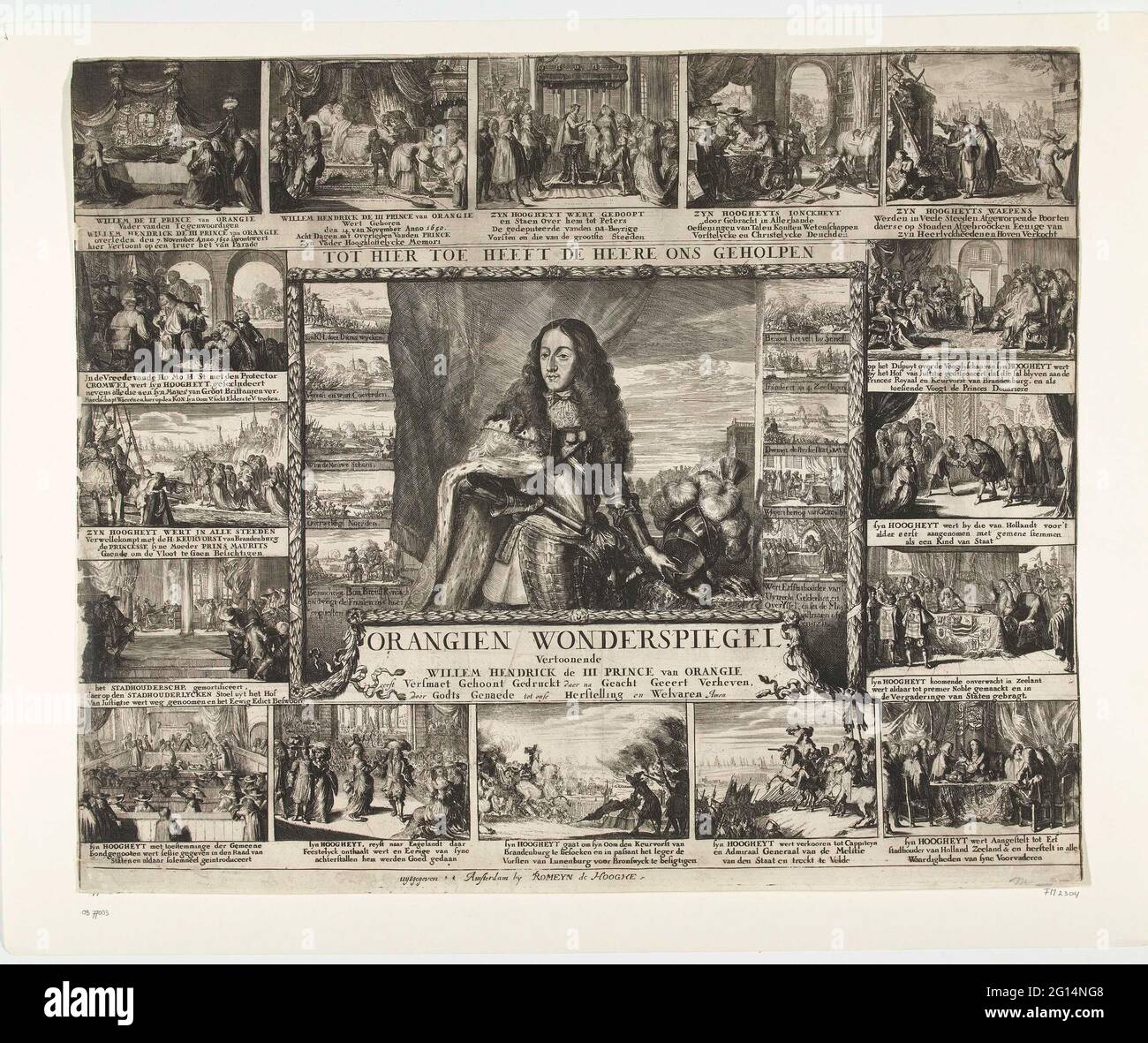 Life and actions of Willem III, 1675; Orange Wonder mirror exhibiting ...