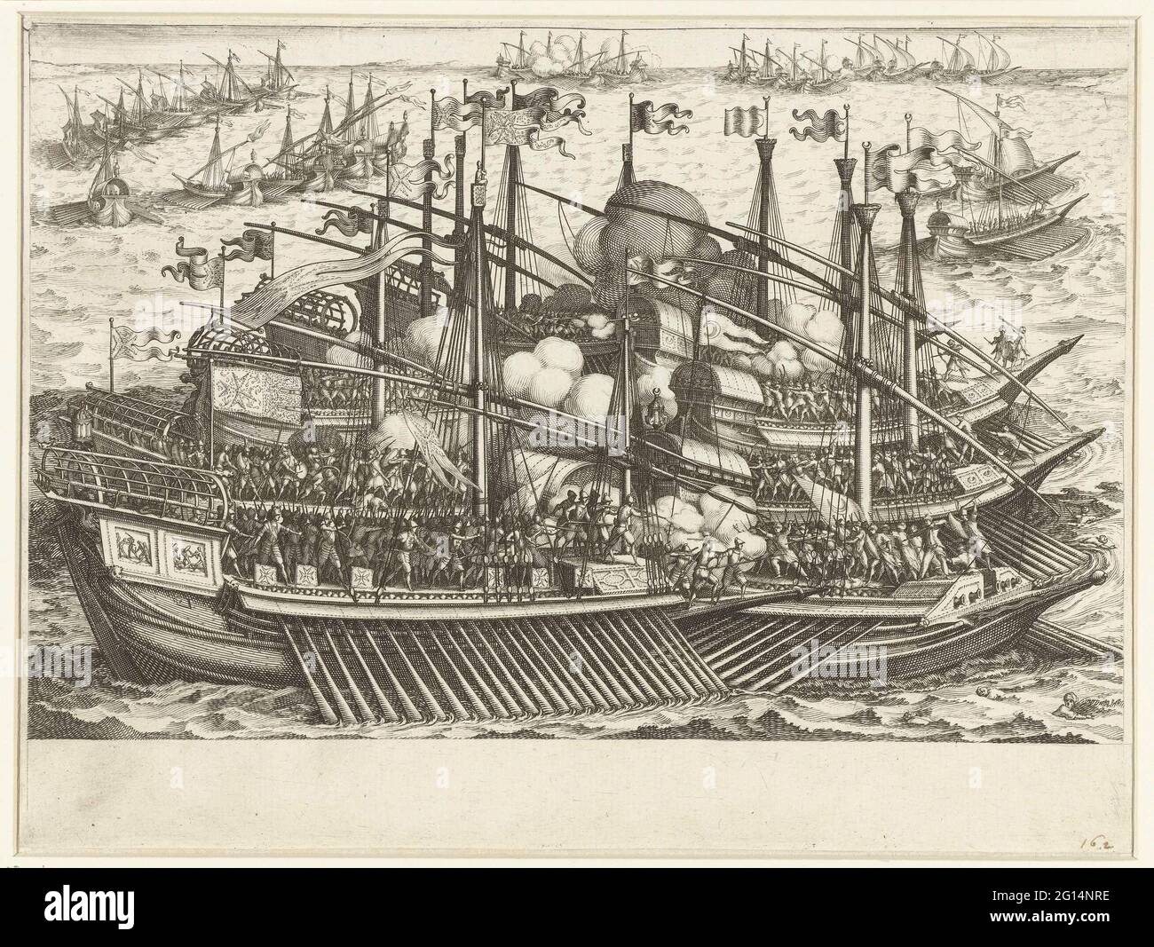 First Sea Battle of Ferdinando I fleet the 'Medici against the Turkish ...