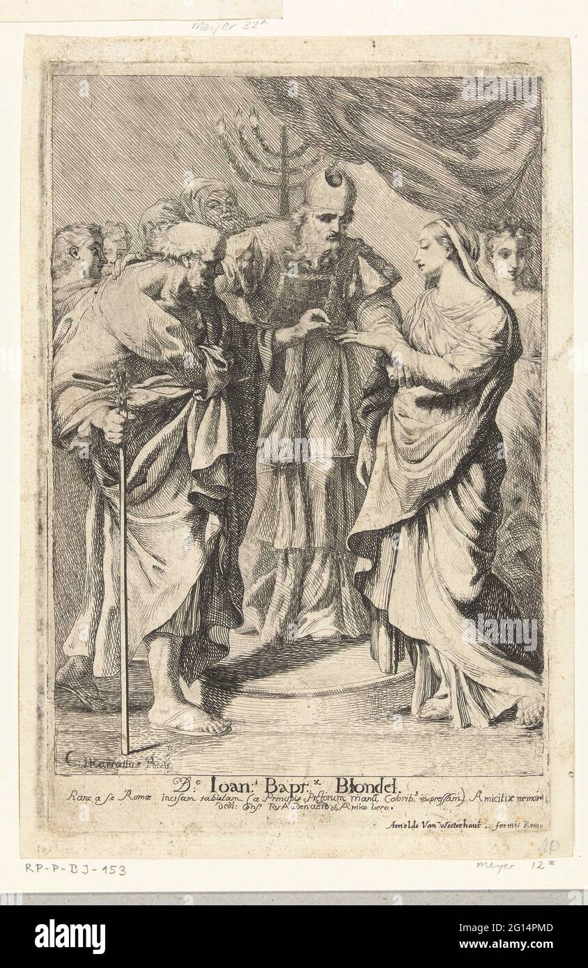 Marriage of Maria. Jozef and Maria are on either side of a priest in a ...