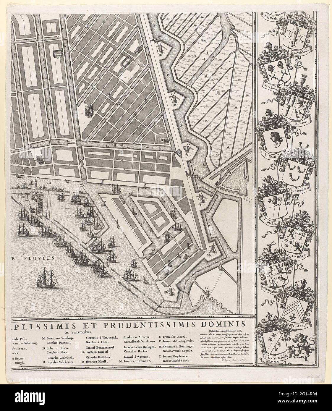 Map of Amsterdam with design and implementation of the fourth explanation (sixth part); Flat ...