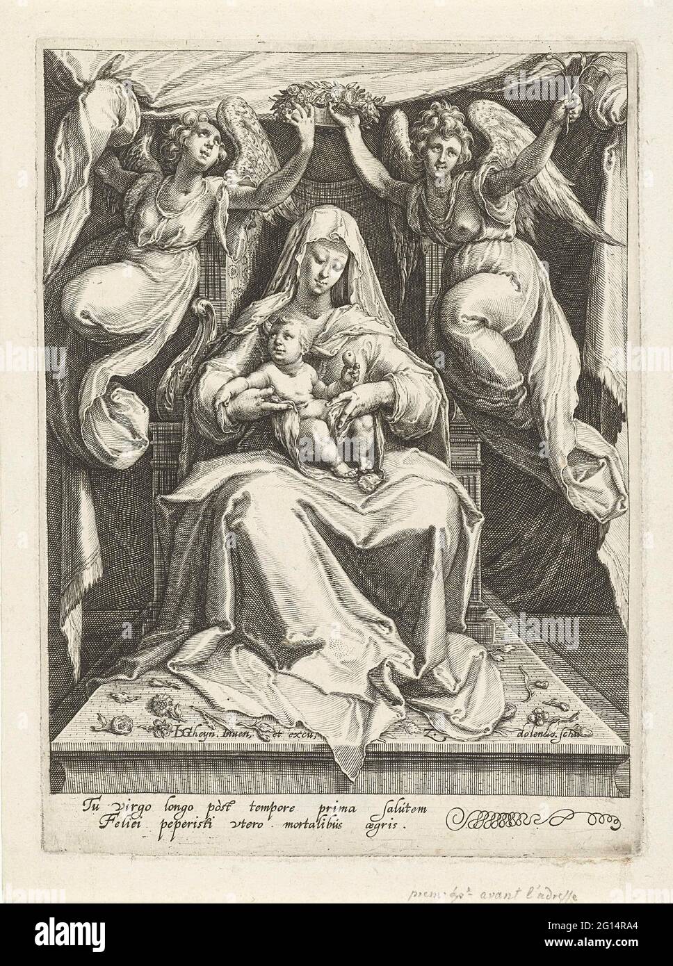 Grounding Maria with child. Maria is sitting on a throne, the child in ...