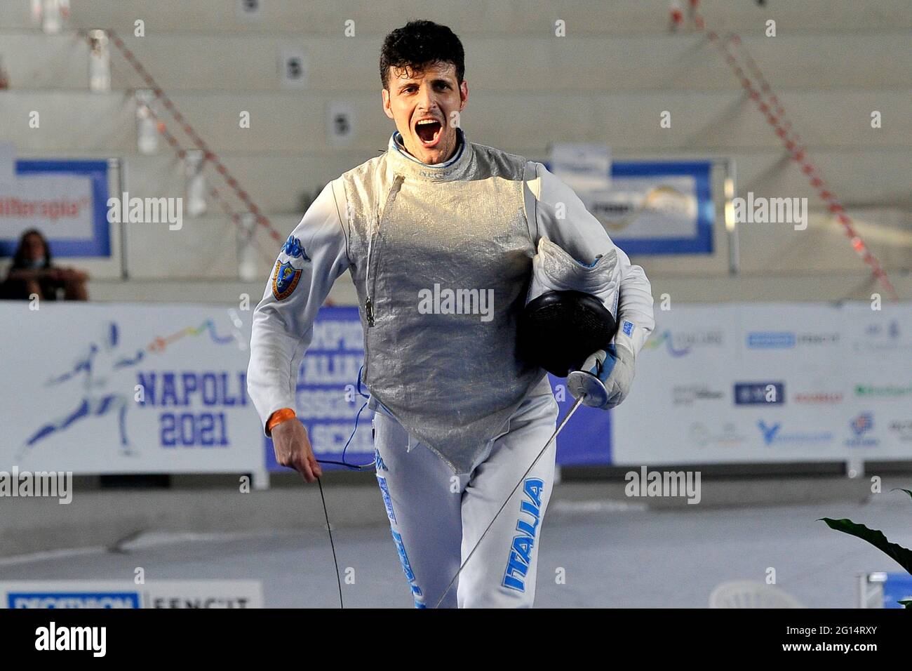 Andrea Cassarà Italian fencer, during the 2021 Italian fencing ...