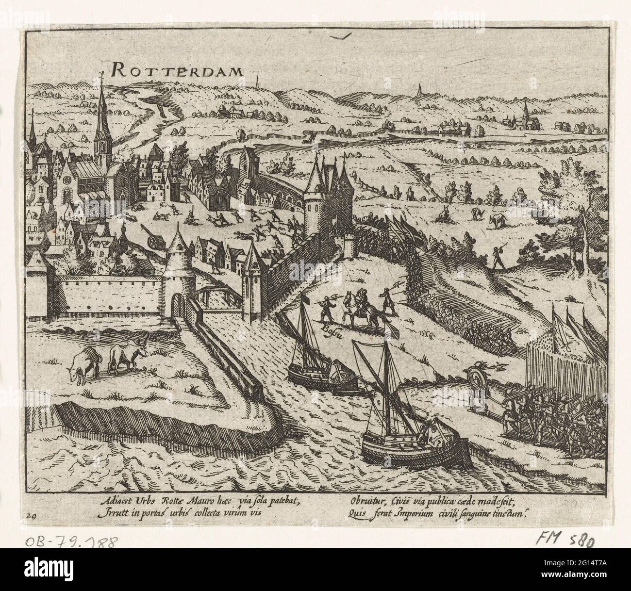Bossu falls within Rotterdam, 1572. Count Bossu falls into Rotterdam ...
