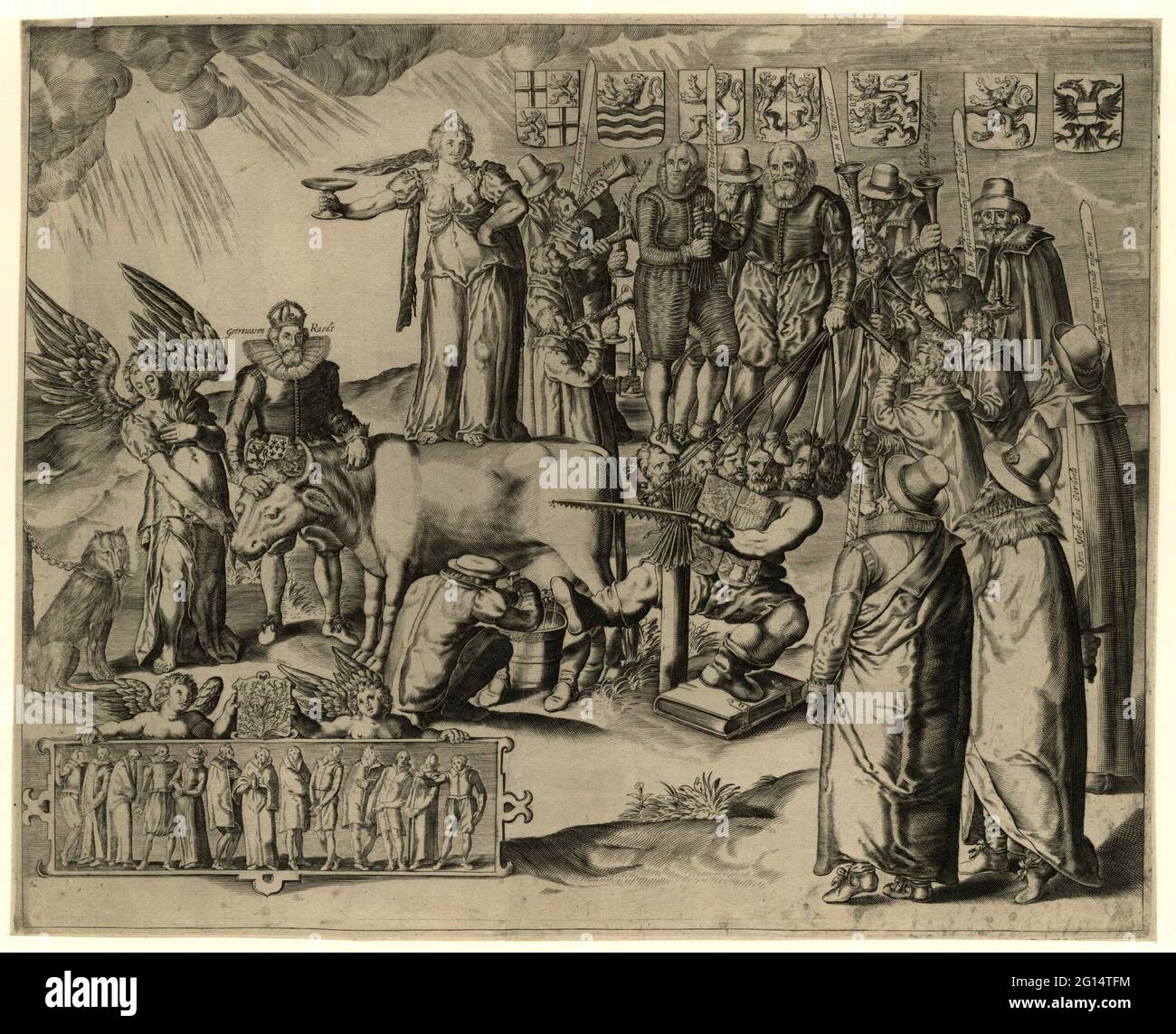 Allegory on the situation in the Netherlands, ca. 1619. Political and ...