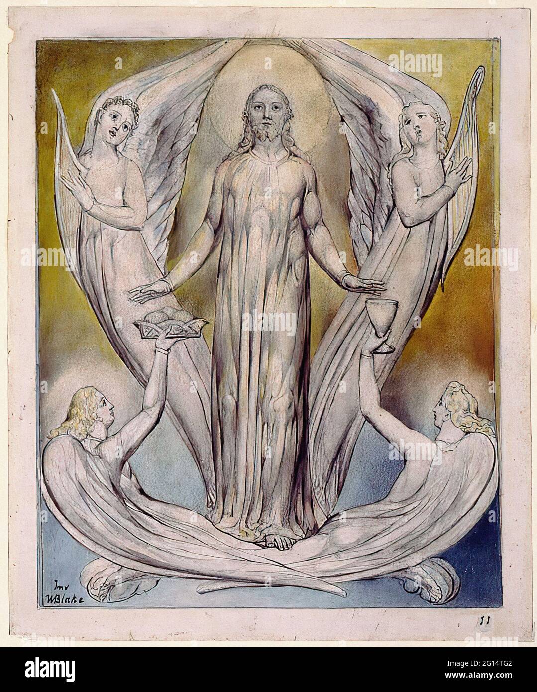 William Blake - Angels Ministering Christ 1820 Stock Photo - Alamy