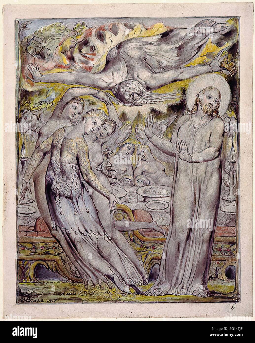 William Blake - Christ Refusing Banquet Offered Satan 1820 Stock Photo ...