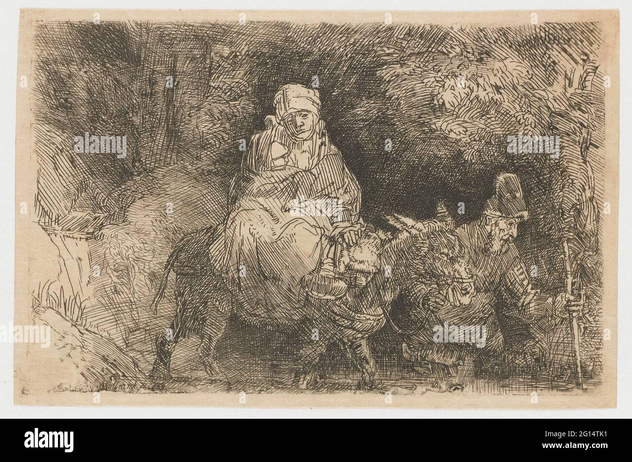 The flight to Egypt: crossing a stream Stock Photo - Alamy