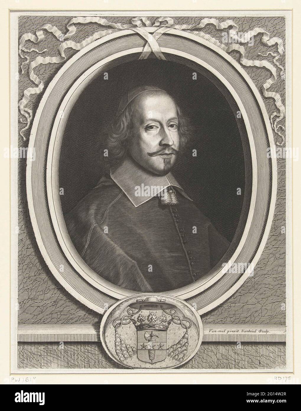 Portrait of Jules Mazarin. Portrait of the Cardinal Jules Mazarin, to ...