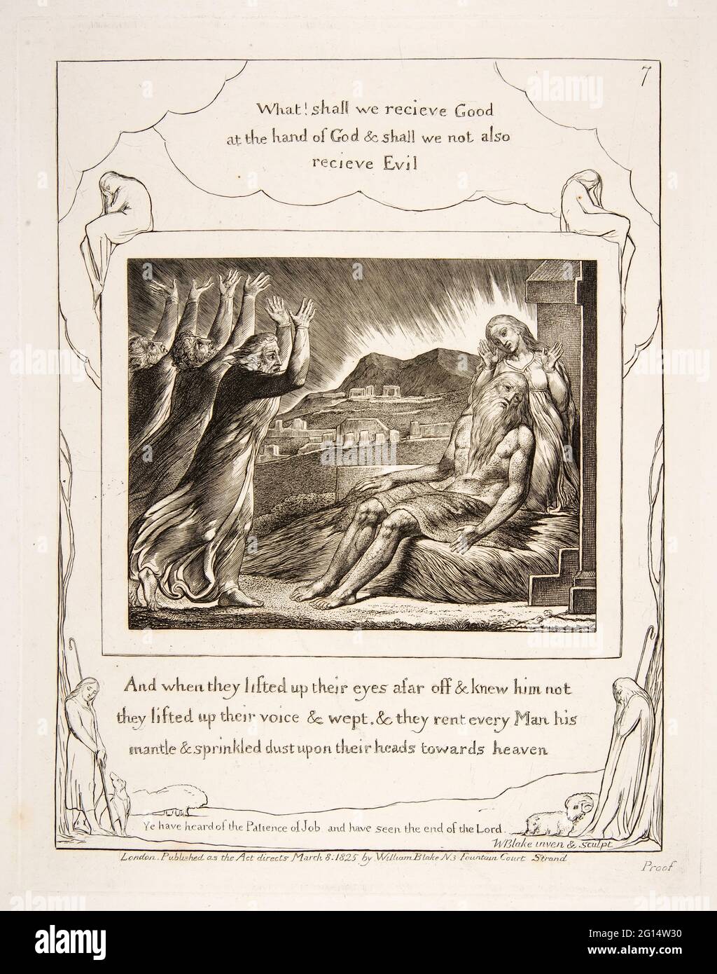 William Blake - Jobs Comforters from Illustrations of the Book of Job ...
