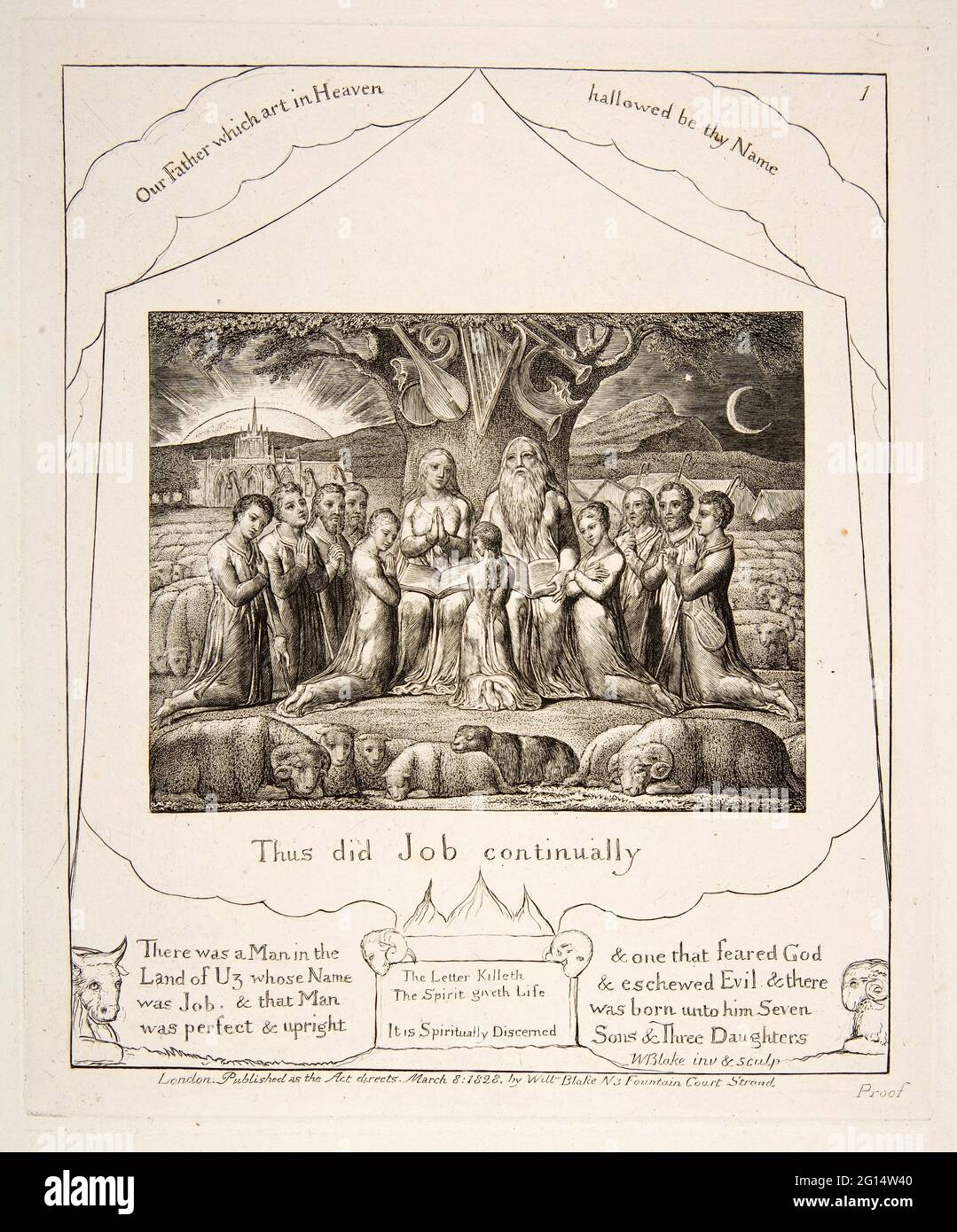 William Blake - Job and His Family from Illustrations of the Book of ...