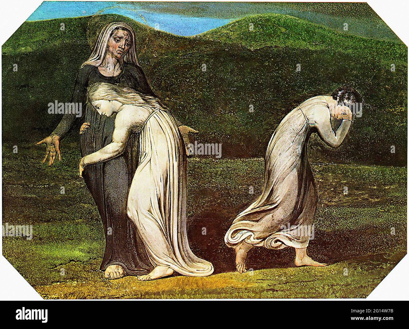 William Blake - Naomi Entreating Ruth Orpah Return Land Moab 1795 Stock ...