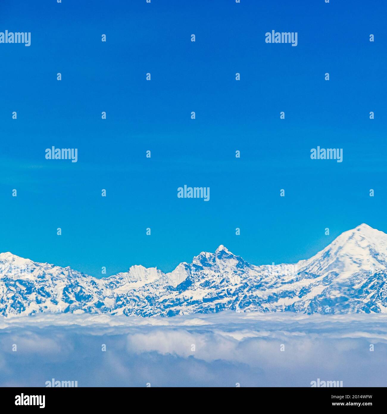 Mount Everest in the Himalayas. 8848 m high. The highest mountain on ...