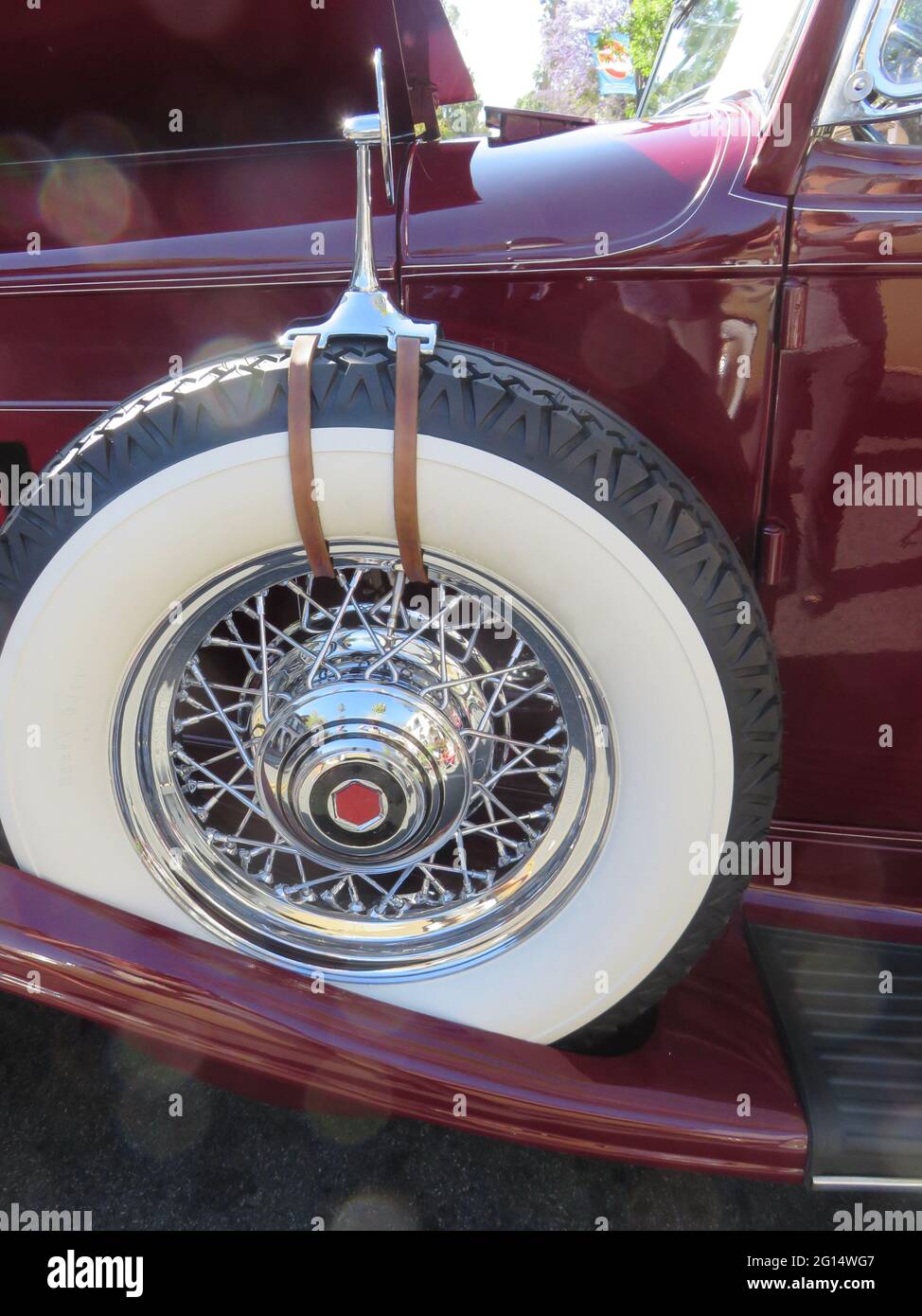 rear view mirror attached to the spare tire Stock Photo - Alamy