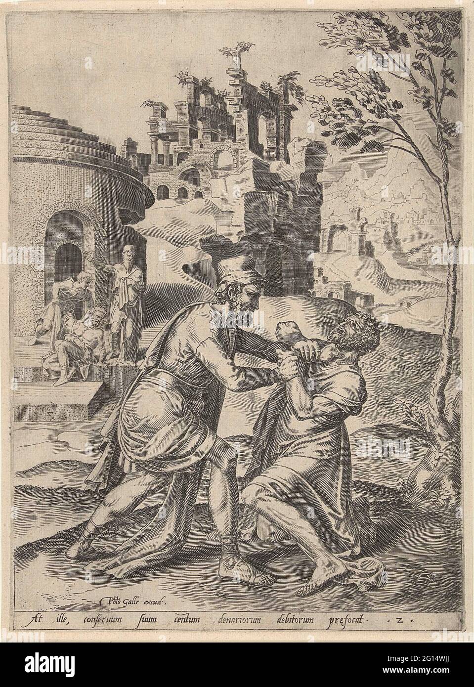 Fight between the thankless servant and a debtor; Parable of the ...