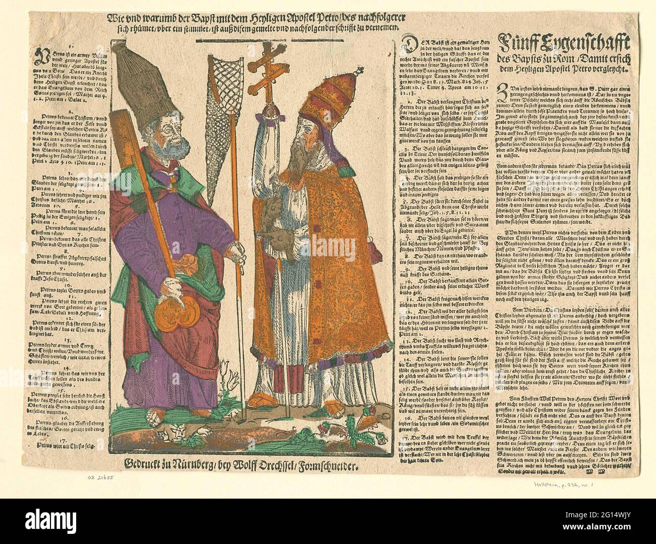 A leaflet describing the differences between Petrus and the pope Stock ...