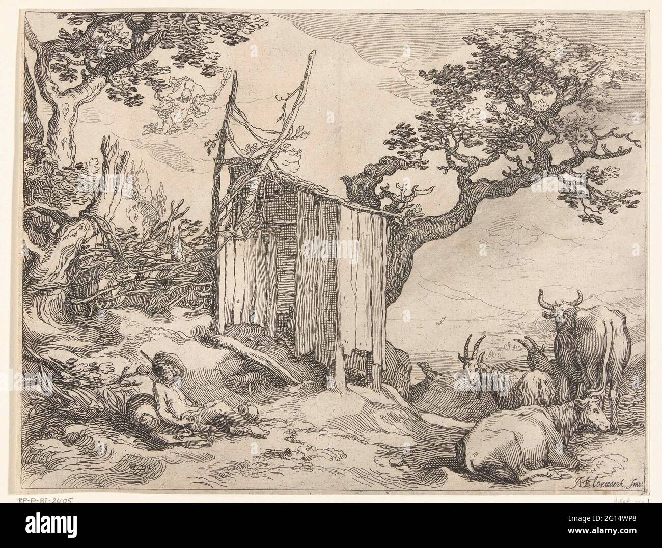 Landscape with argus at io as cow and mercury in the air; Faces in the ...