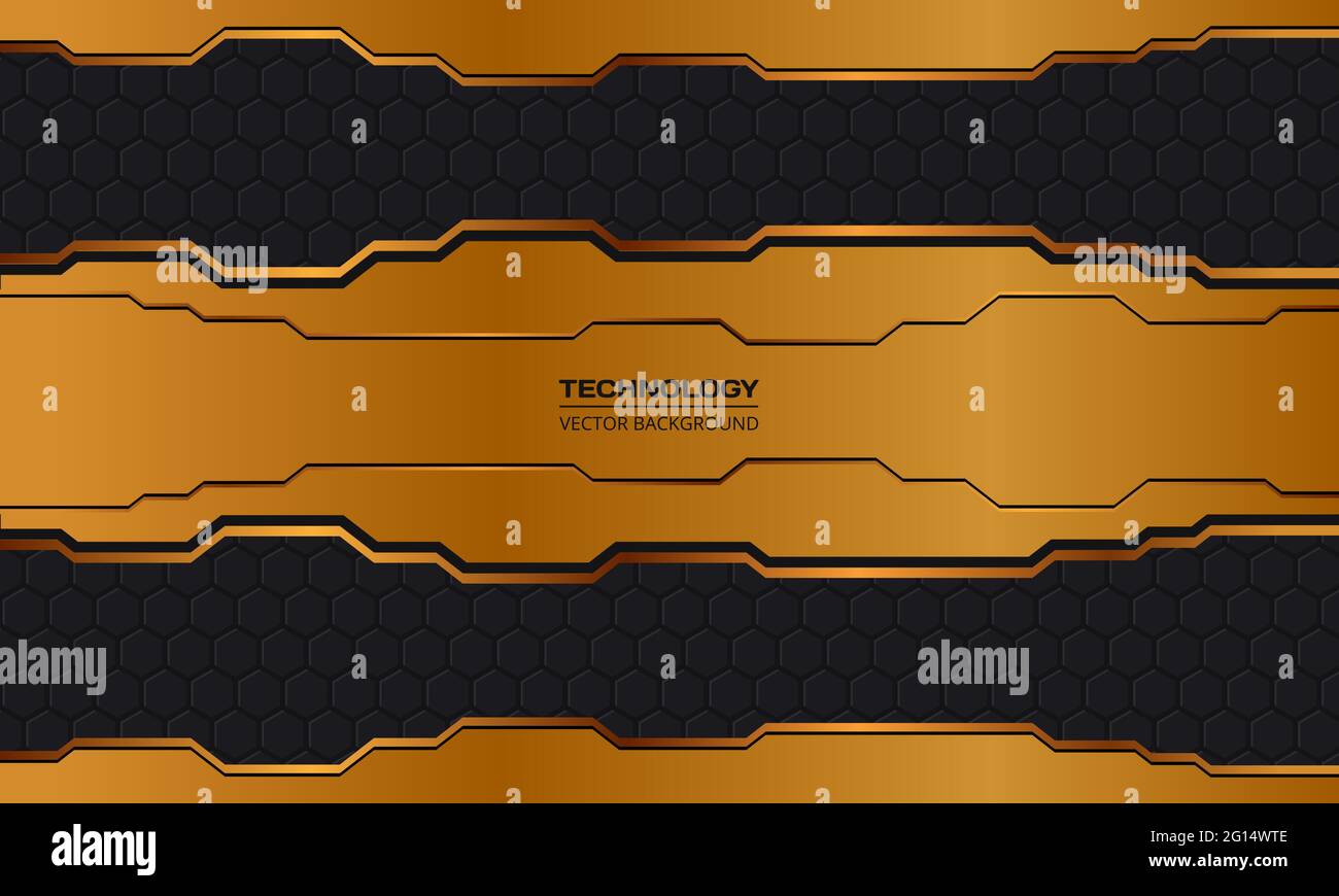 Orange and black abstract metallic frame layout design technology ...