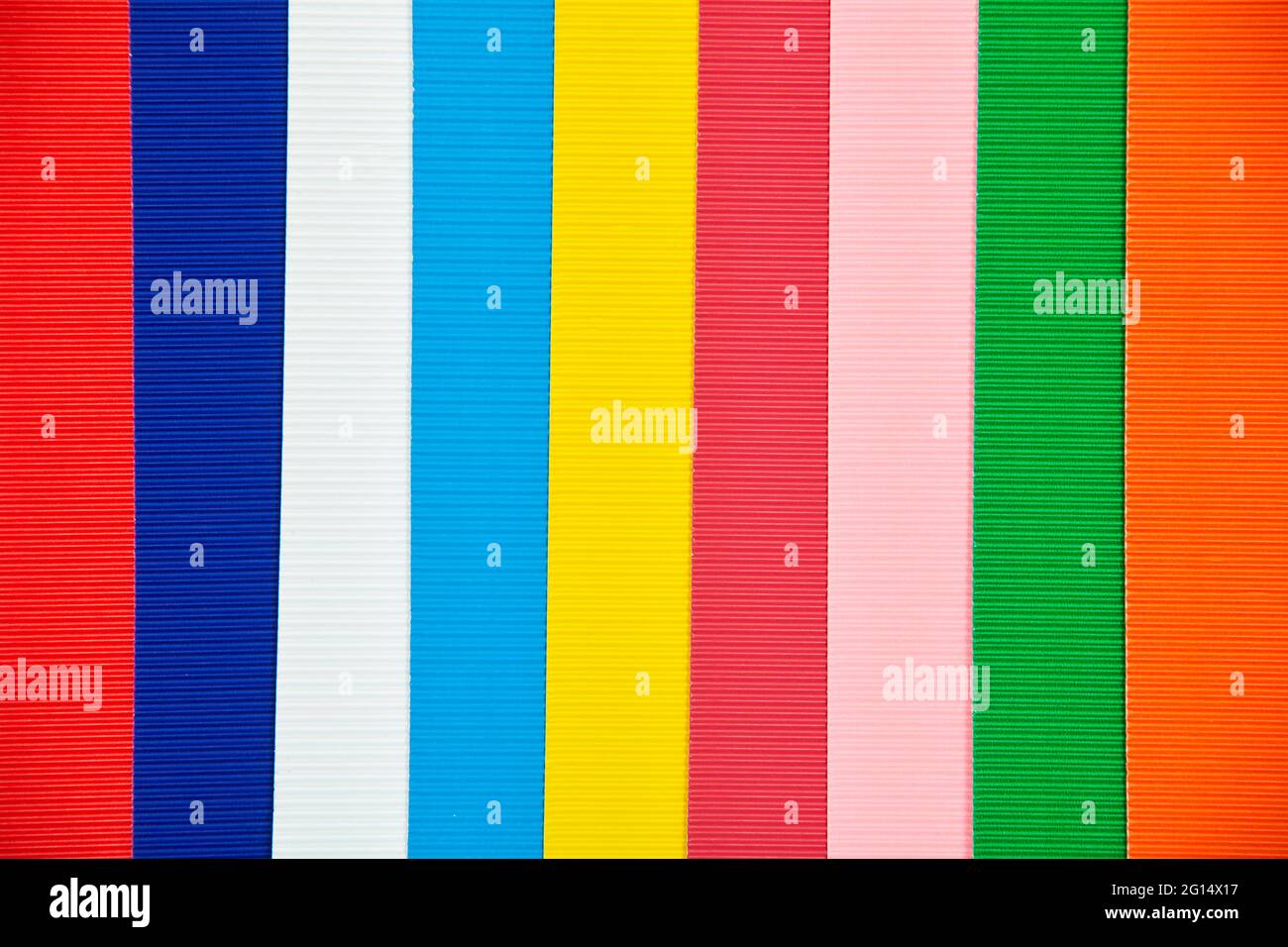 Multicolored vertical stripes of corrugated paper or cardboard Stock ...