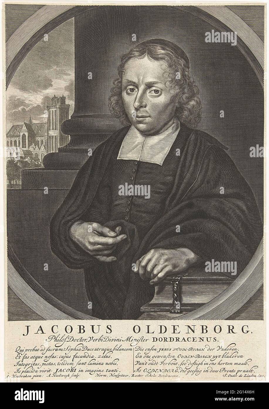 Portrait of Jacobus Oldenborg. Portrait in half towards the left of the ...