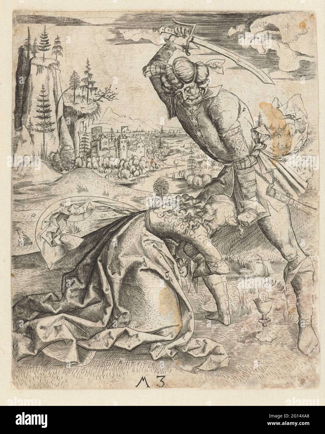 The martyrdom of the Saint Barbara. The father of the Holy Barbara is ...