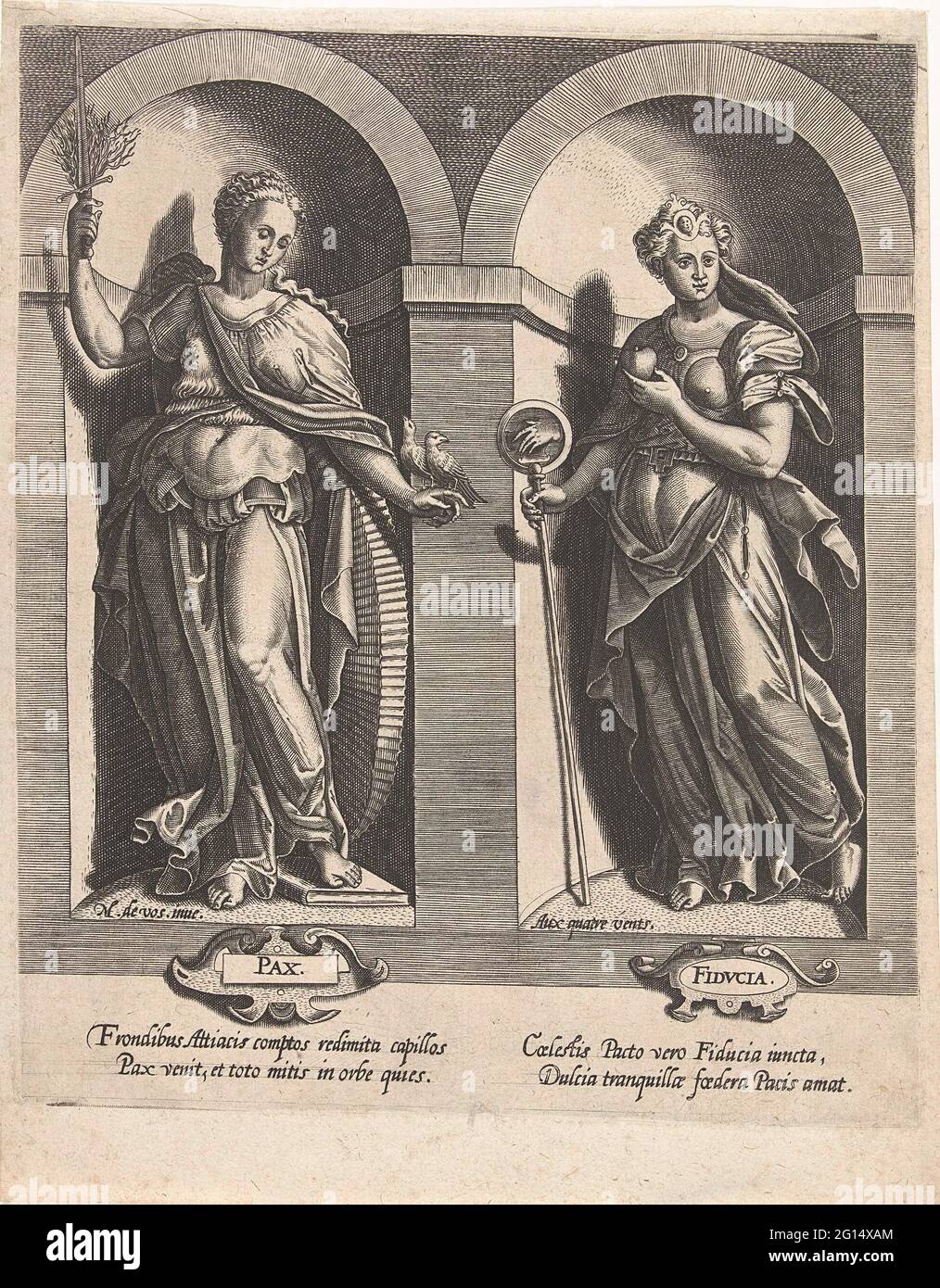 Peace and trust; Pax - Fidvcia; Virtues. Left in a niche The female ...