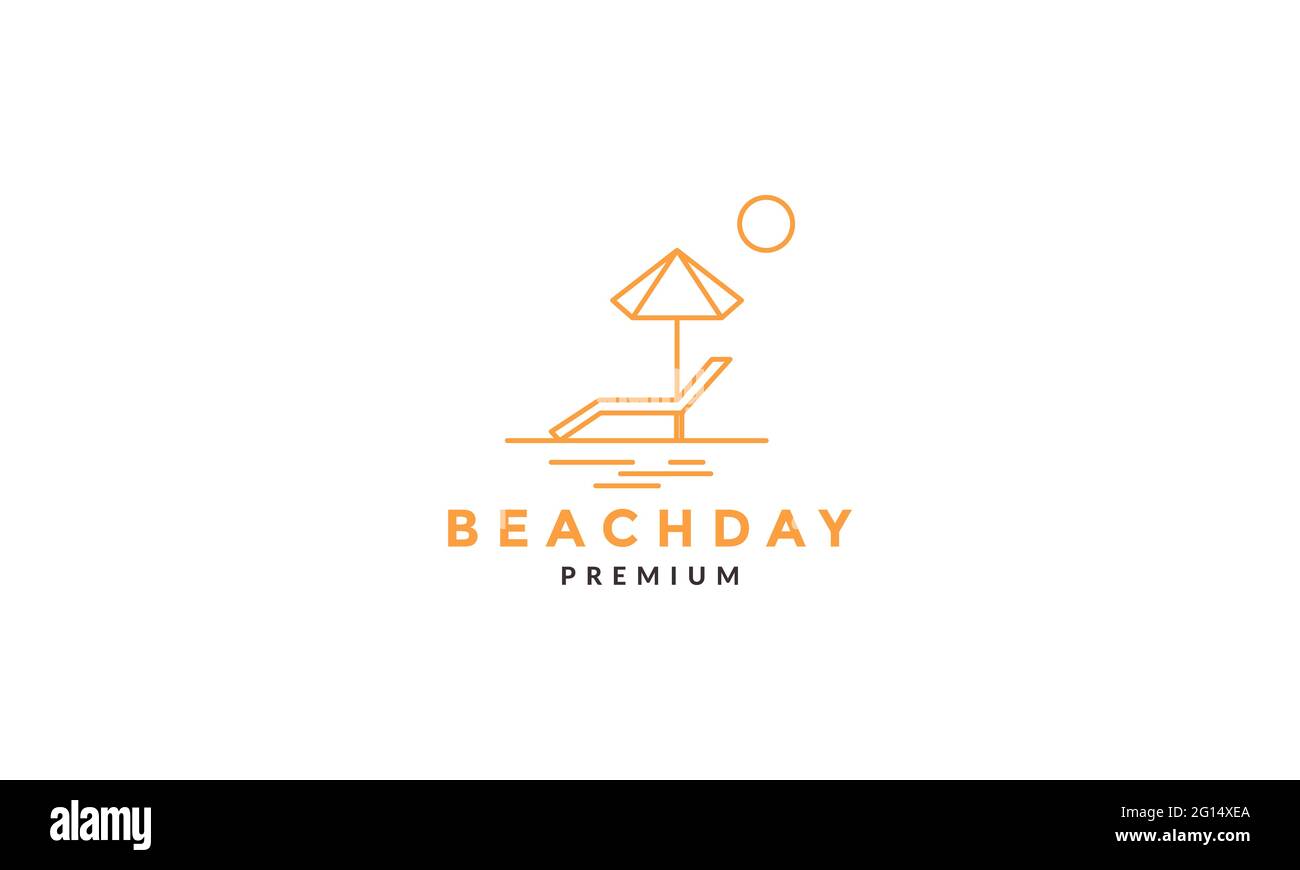 Deck chairs umbrella beach Stock Vector Images - Alamy