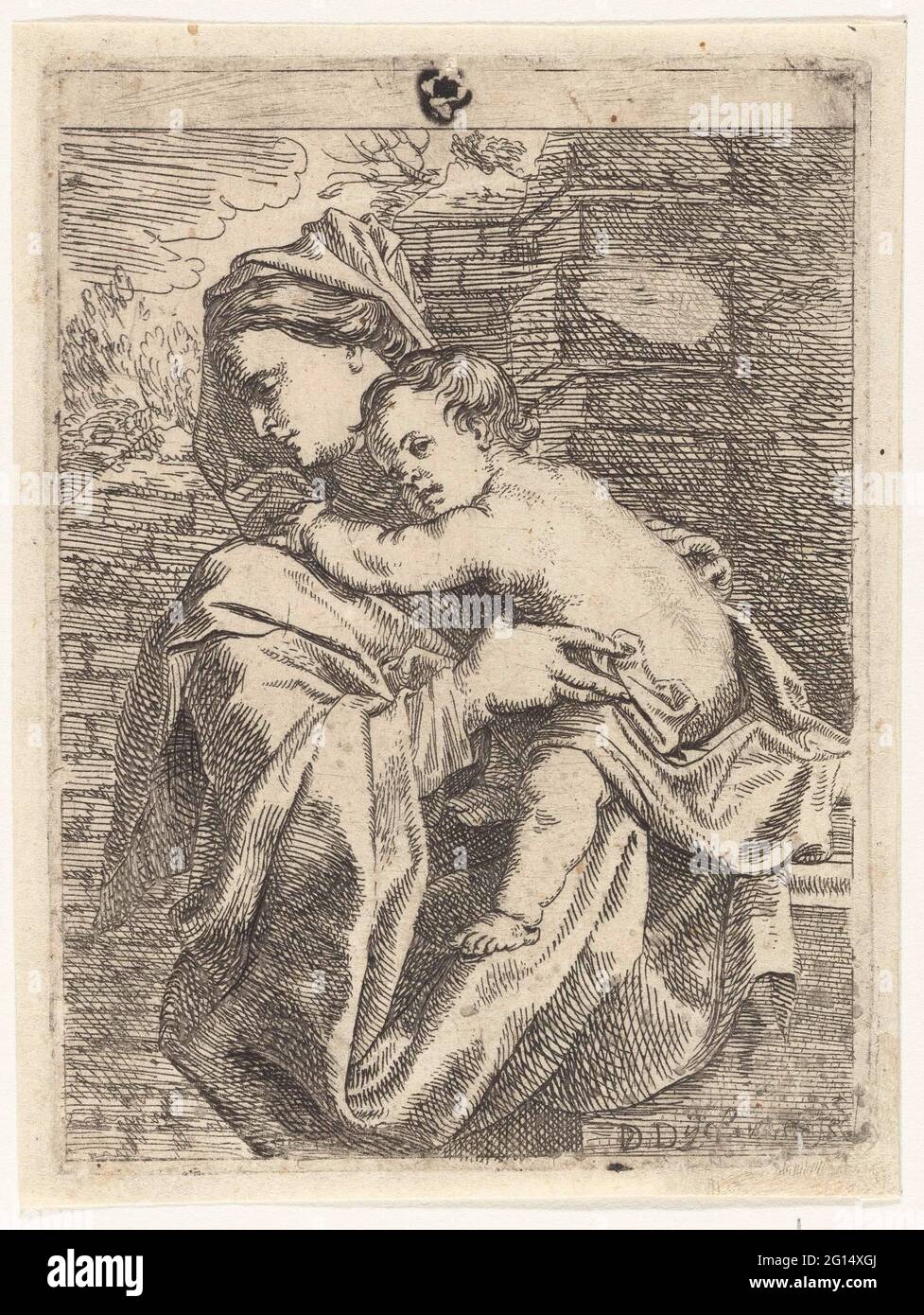 Maria with child. Maria with the child on her arm standing in front of ...