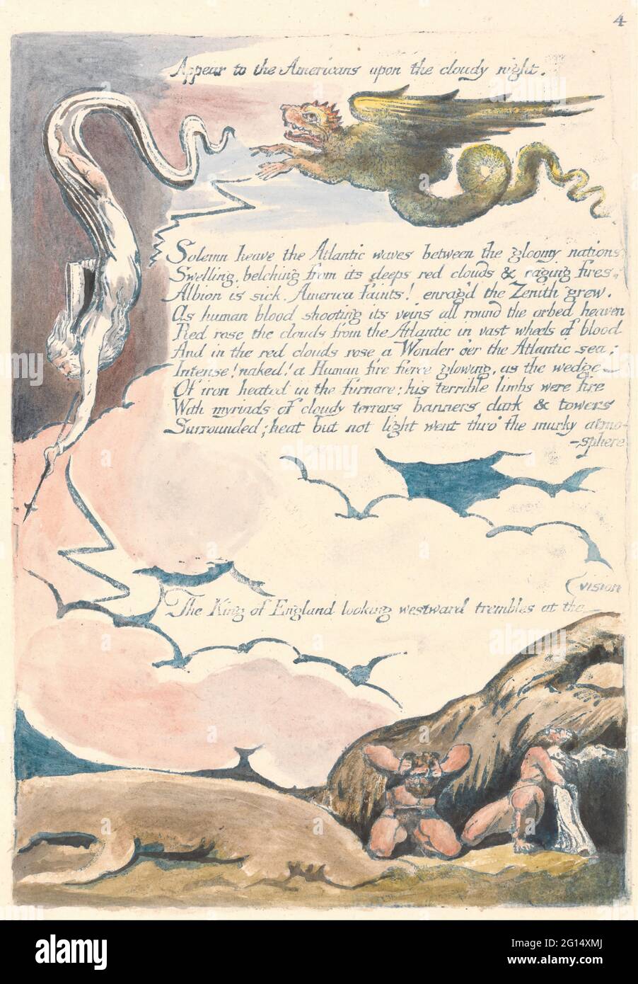 William Blake - America. A Prophecy, Plate 6, Appear to the Americans ...