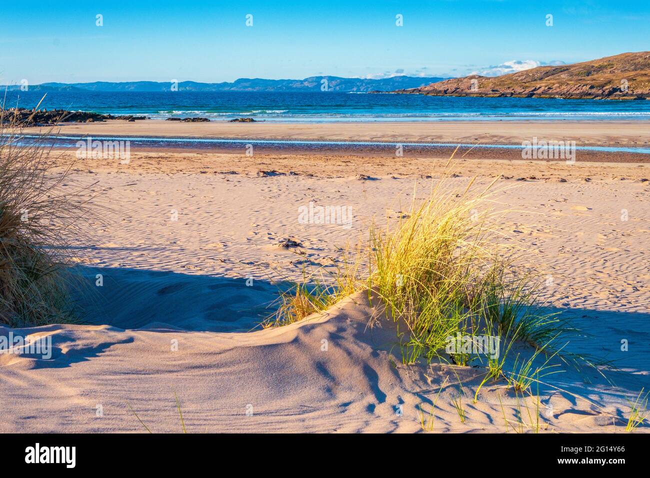 Sand dunes at Achnahaird beach on the Assynt peninsula in the North ...