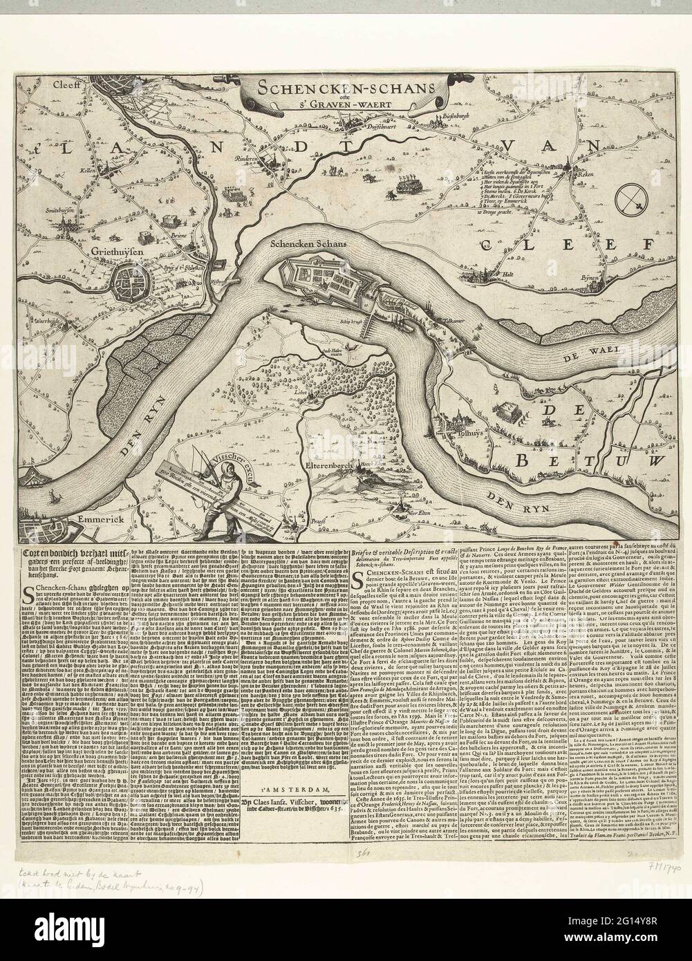 Map of Schenckenschans Bestry by Frederik Hendrik, 1635; Schencken ...