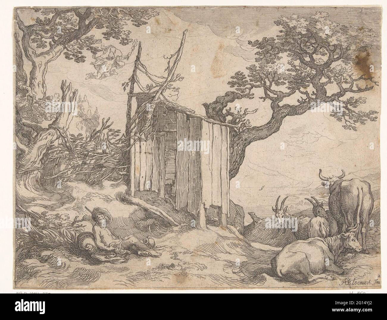 Landscape with argus at io as cow and mercury in the air; Faces in the ...