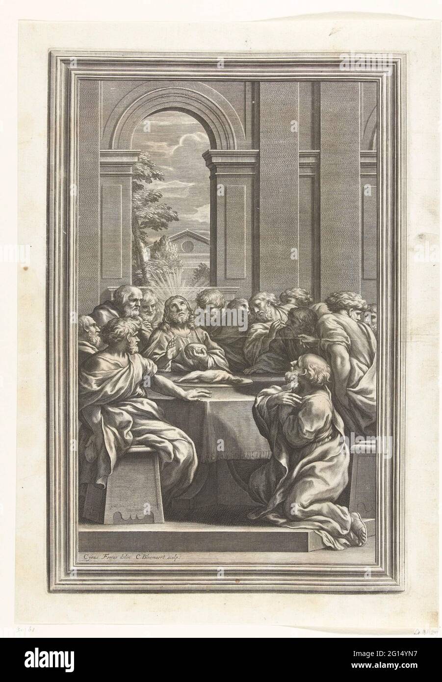 Last Supper. The disciples are sitting around a rectangular table ...