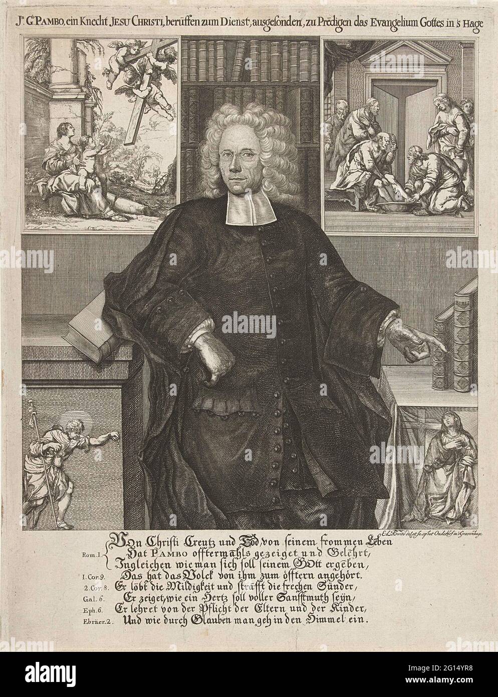Portrait of Johann Gotlieb Pambo. Portrait of the Lutheran preacher ...