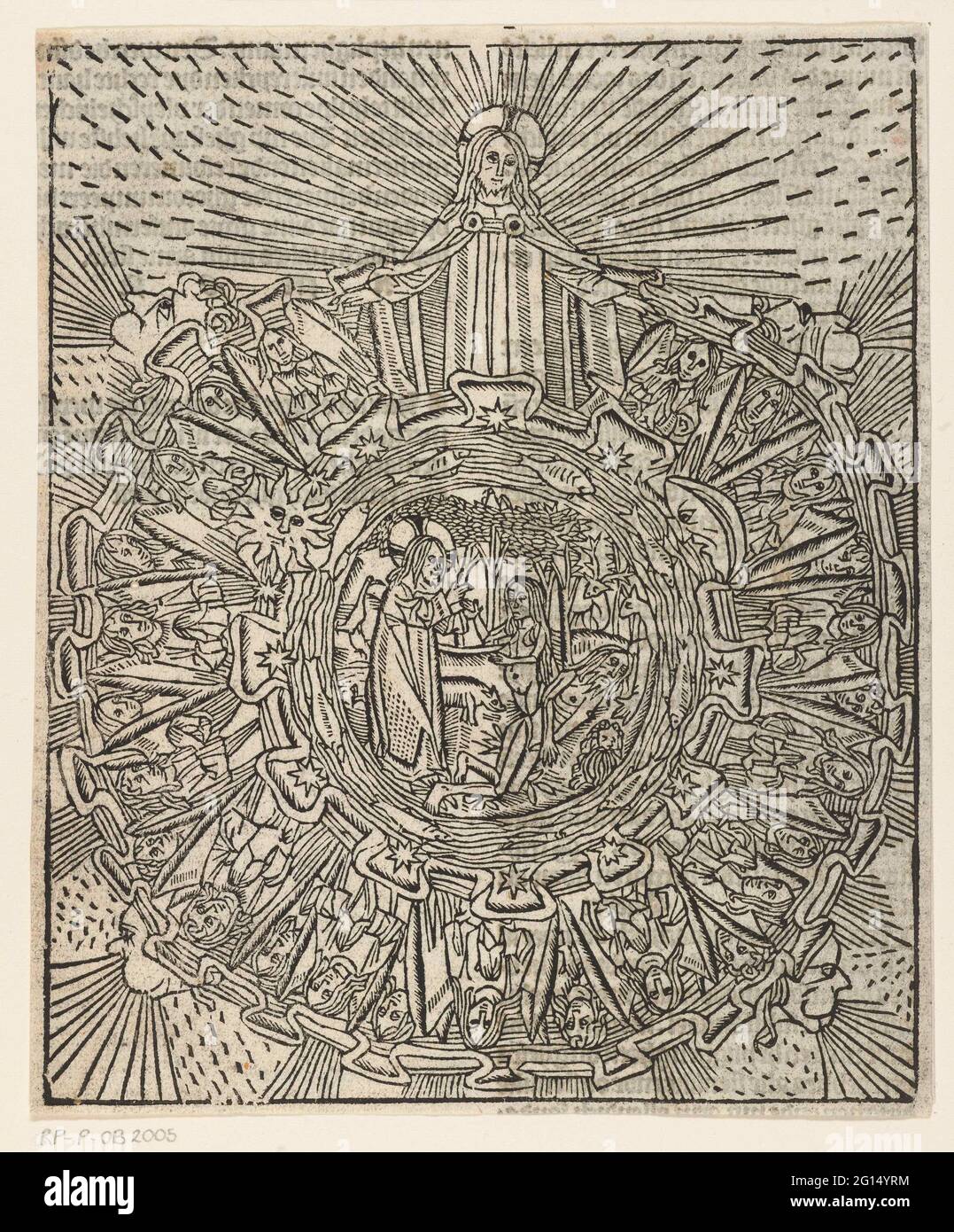 The creature. A circle of angels with Christ surrounds paradise, where ...