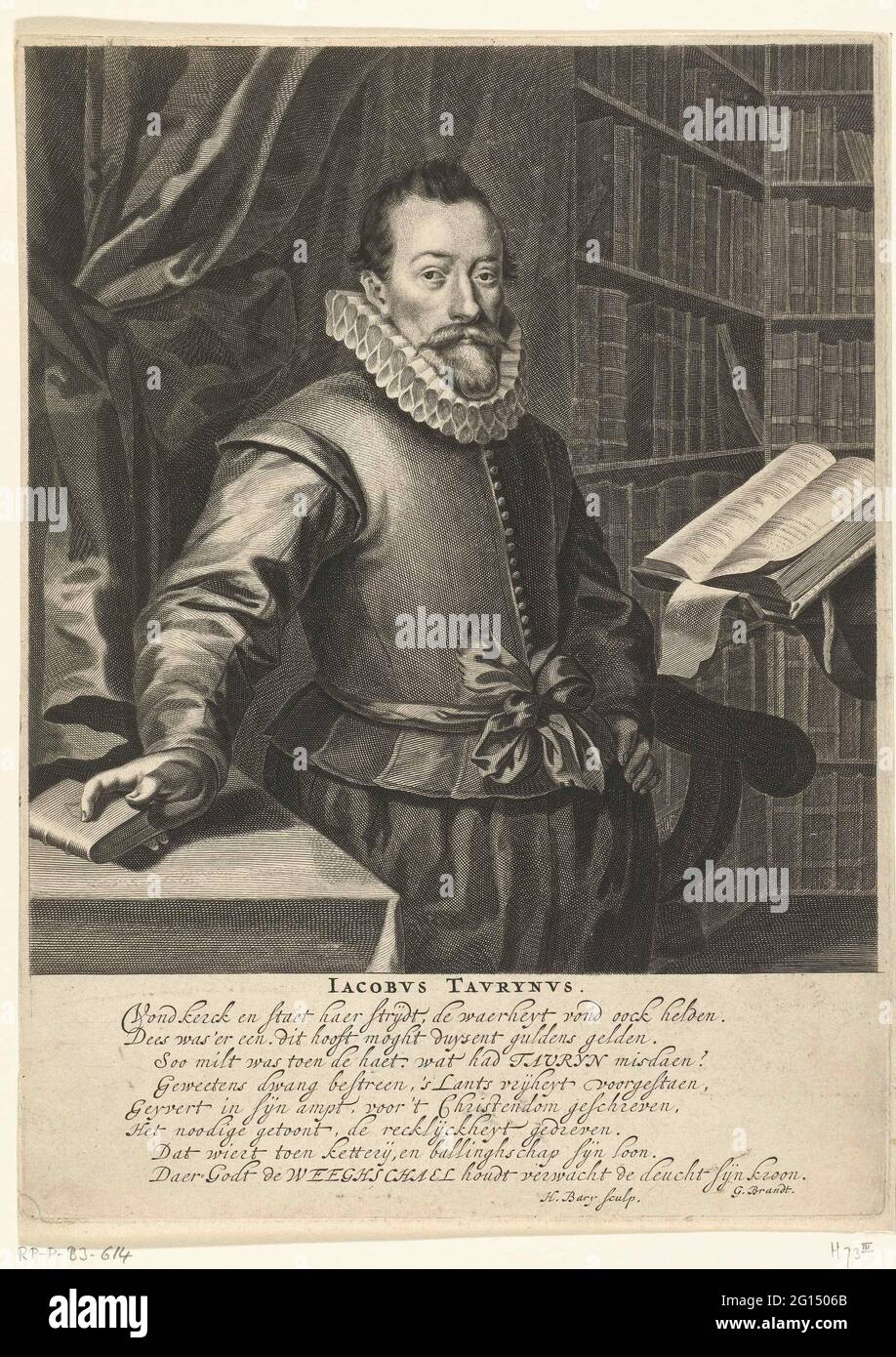 Portrait of Jacobus Taurinus. Portrait of Jacobus Taurinus, standing on ...