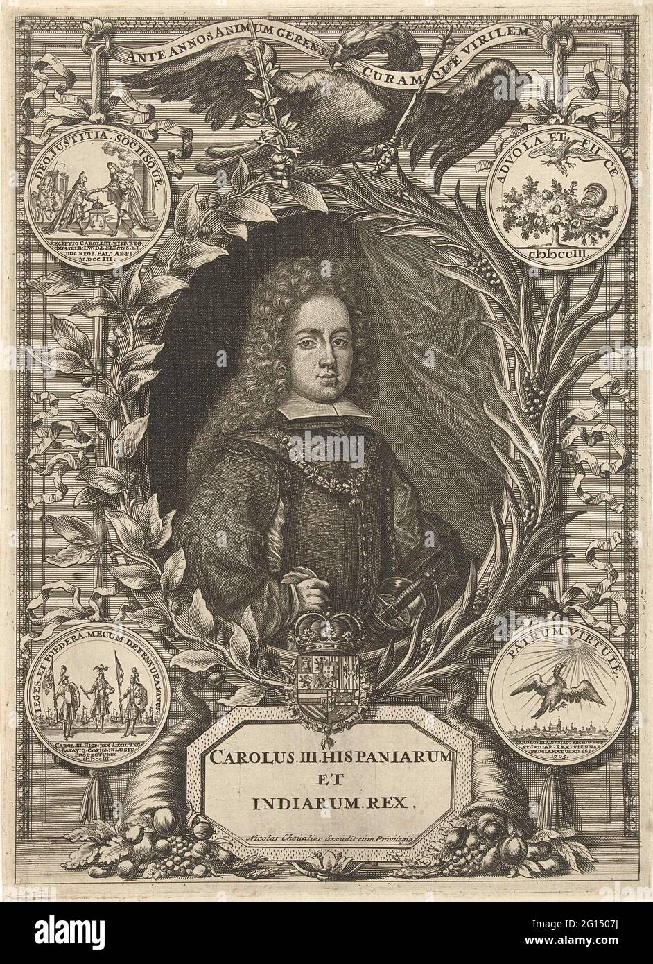 Portrait of Karel III king of Spain. Portrait of Karel III king of ...