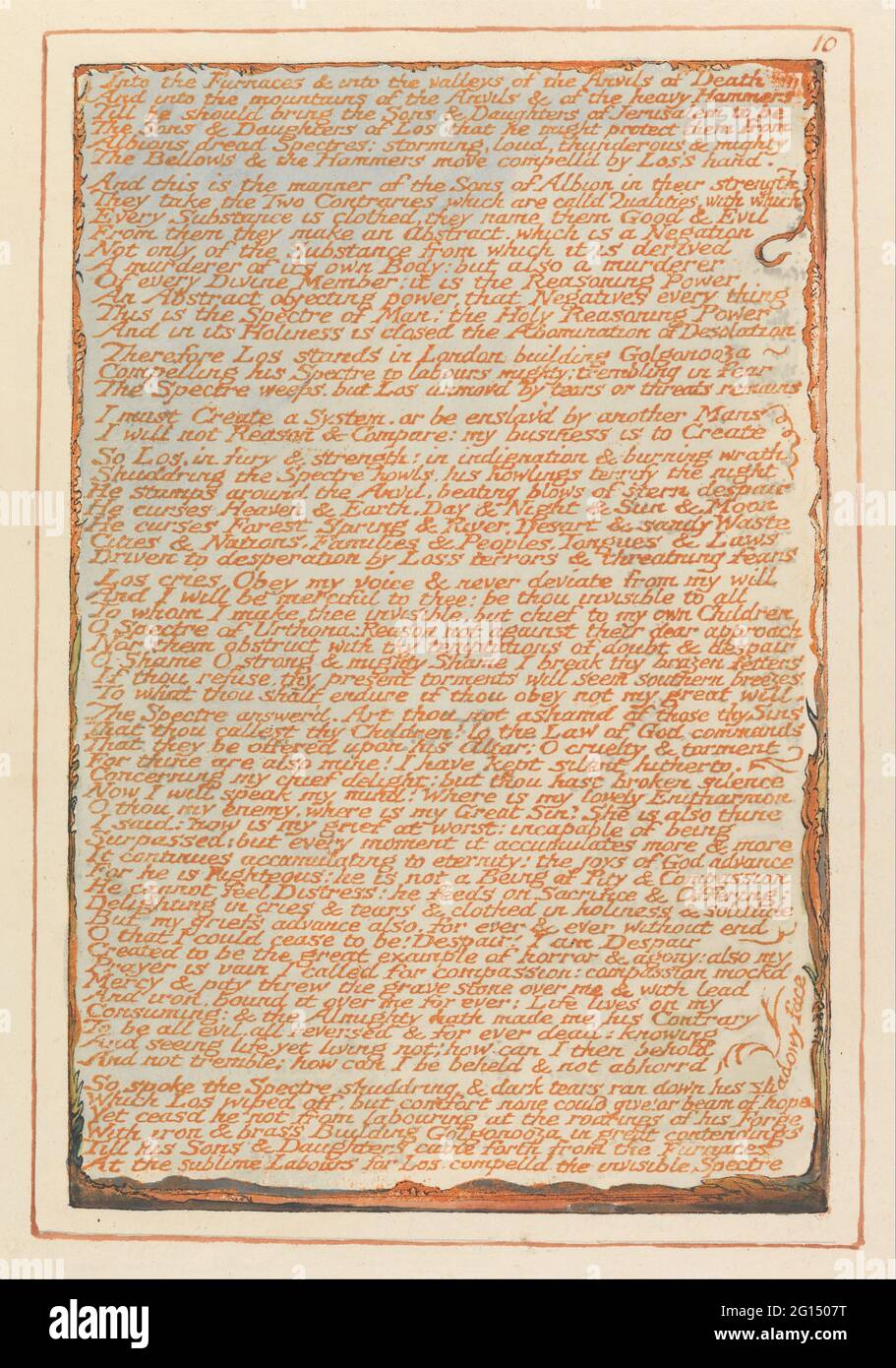 William Blake - Jerusalem, Plate 10, Into the Furnaces Stock Photo - Alamy