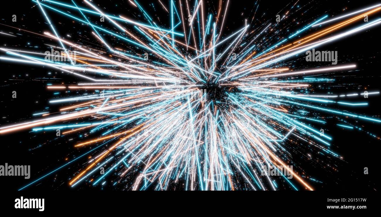 modern abstract colourful light beams 3d render illustration Stock ...