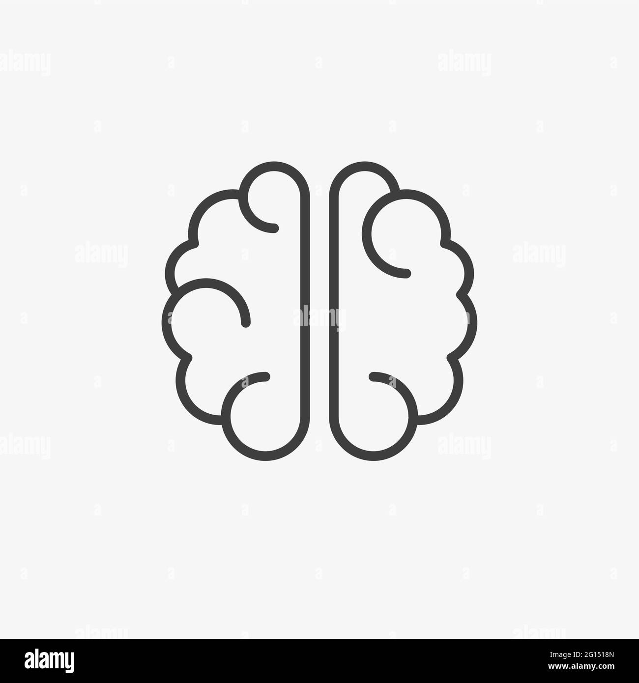 Brain Line Flat Icon. Logo Mind Template. Vector Illustration Stock ...