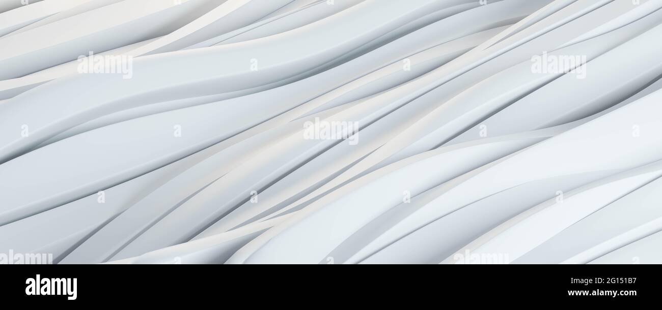 abstract white round organic geometric shape 3d render illustration ...