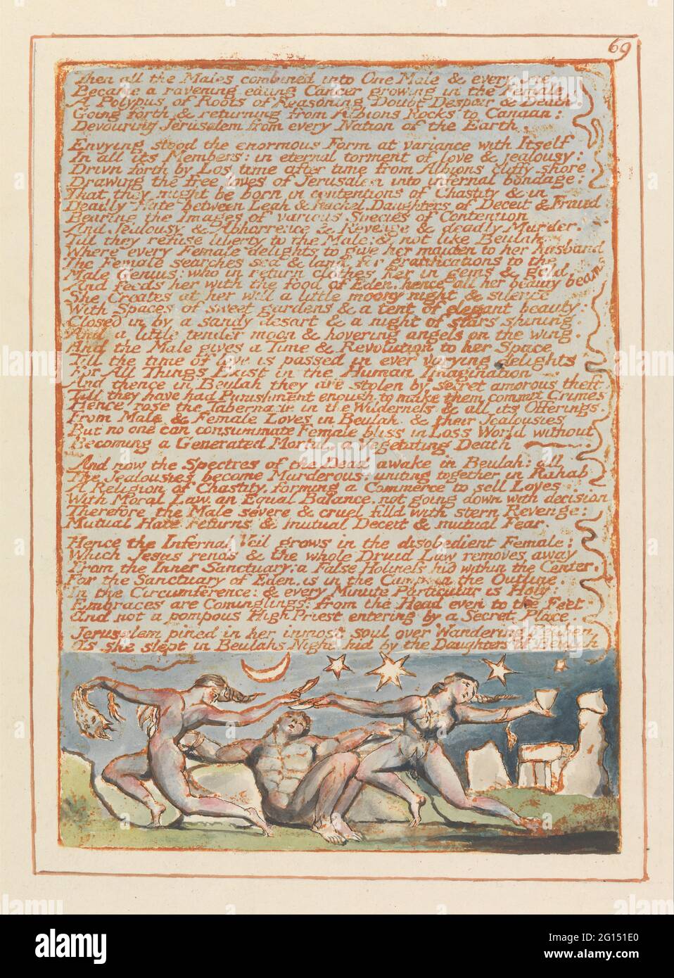 William Blake - Jerusalem, Plate 69, Then all the Males Stock Photo - Alamy