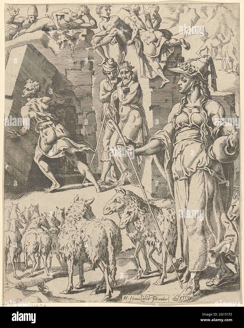 Jacob at the Source of Haran; History of Jacob. Jacob waves a large ...