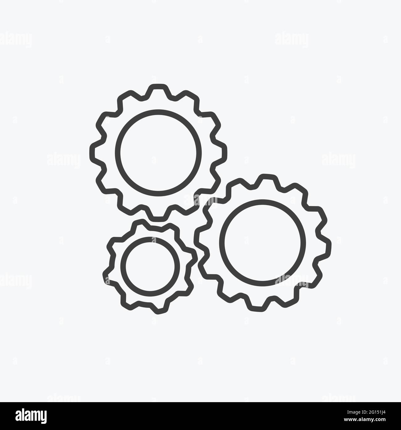 Gear Settings thin line symbol, cogwheel Icon. Innovation logo. Vector ...