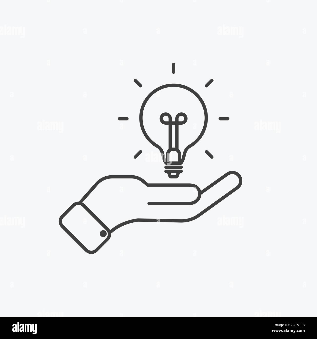 Creative Idea Line Icon. Lightbulbin hand education, innovation logo ...